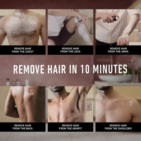 GLAMITY Hair Removal Cream Spray for Men Chest,Back,Legs,Under Arms ...