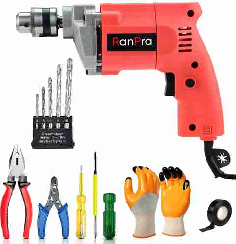 RanPra 10MM DRILL MACHINE WITH 5PCS DRILL BIT SET| HEAVY DUTY 10MM ...