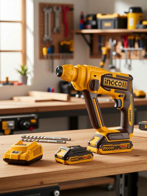 INGCO CRHLI201681 Hammer Drilling Machine with a Battery and Charger ...
