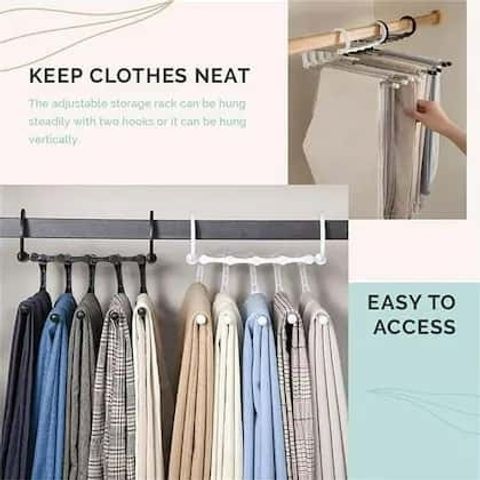 VAULT 5-in-1 Multipurpose Pull-Out Hanger Steel Saree Hanger For Saree ...