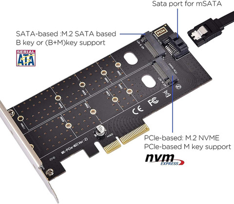 ULTRABYTES M.2 NVME (M Key) & M.2 SATA(B/B+M Key) SSD to PCI-e 3.0 x 4 ...