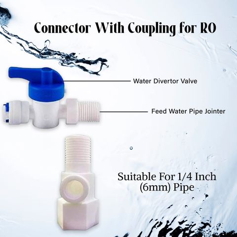 MGTECK Plastic Inlet Coupling + Valve Connector for Ro Water Purifiers ...