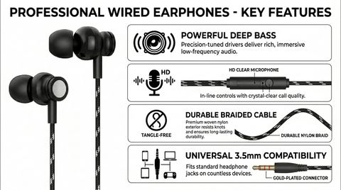 sync SonicPro 3.5mm Earphones with Braided Cable Wired Price in India ...