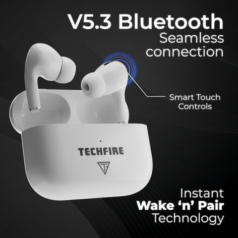 TECHFIRE BoomBuds TWS Earbuds with 100 HRS Playtime,(50ms Low Latency ...