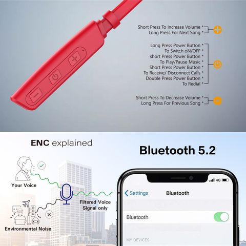 TECHFIRE Fie 500v2 Neckband hi-bass Wireless headphone Bluetooth Price ...
