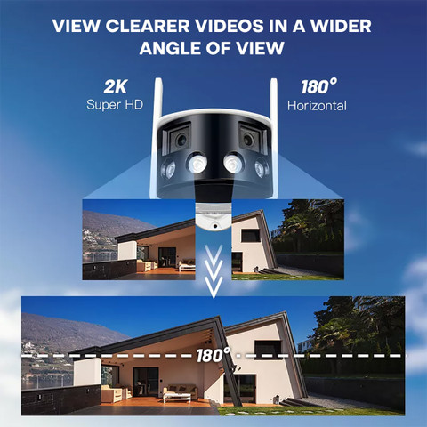 active pixel 4mp Dual Lens 180 Degree Wide Angle WiFi IP Outdoor ...