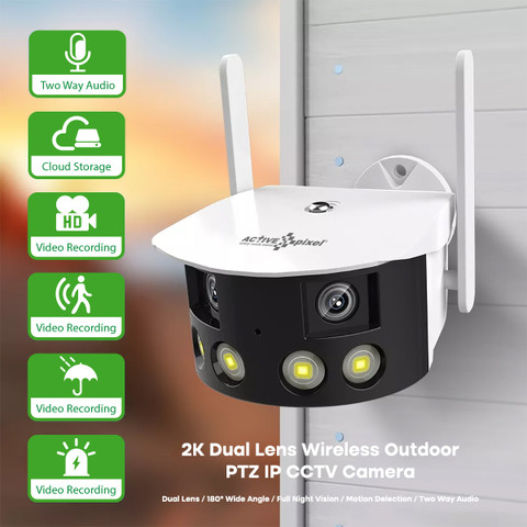 active pixel 4mp Dual Lens 180 Degree Wide Angle WiFi IP Outdoor ...