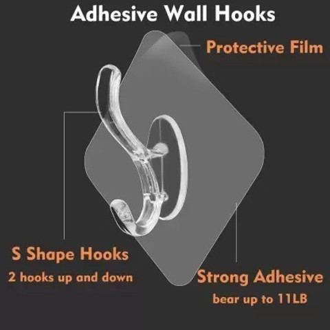 StayWay Self Adhesive Sticker Hanger Plastic Wall Hanging Hook Without ...