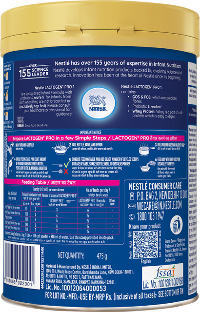 Nestle Lactogen Pro 1 Infant Formula Powder Price in India - Buy Nestle ...