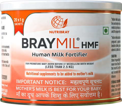 Braymil HMF (Human Milk Fortifier )For Premature Baby - 20 sachets of 1 ...
