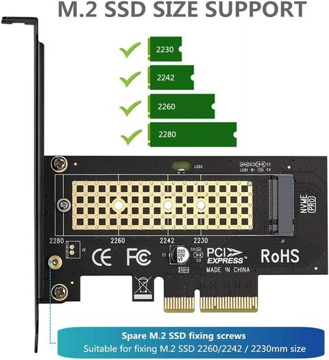 microware M.2 NVMe 8 GB Desktop, Desktop Black M.2 Internal Solid State ...