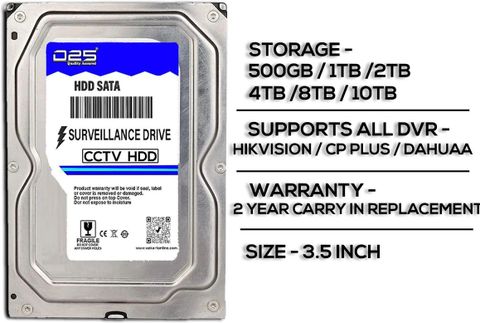 D25 Video 1TB Surveillance Hard Disk for All CCTV Camera DVR 1 TB ...