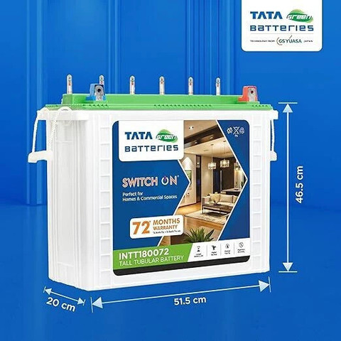 Tata Green 72 Months Warranty Tubular Inverter Battery Price in India ...