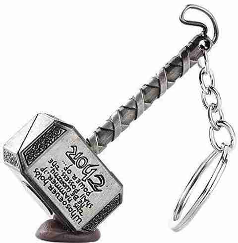 K C Thor Hammer Brass With Wording Metal Keyr Key Chain Price in India ...
