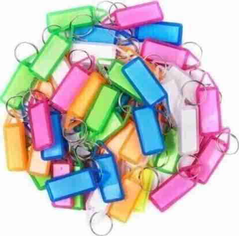 Wolcentra 50 Multipurpose Name TAG Key Chain with Keyring Label Key ...