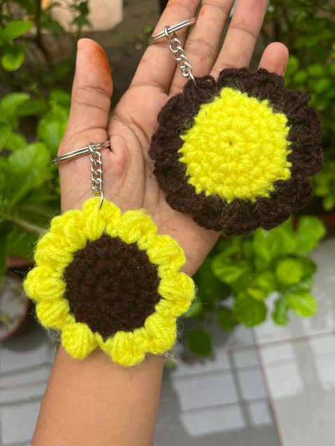 CreativeClub Sunflower Crochet Keychain Combo Set Key Chain Price in ...