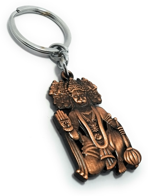 Virom Premium Panchmukhi Hanuman Ji Keychain Double Sided Metal Key ...