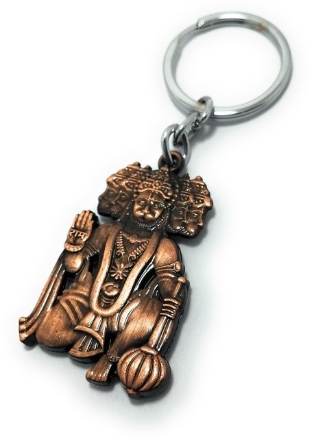 Virom Premium Panchmukhi Hanuman Ji Keychain Double Sided Metal Key ...