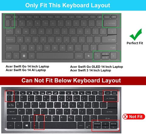 Saco Laptop Keyboard Protector Cover Compatible with Acer Swift Go 14 ...