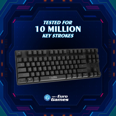 RPM Euro Games Gaming Keyboard With 87 Keys & RGB Backlit | With ...