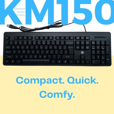 HP KM150 Keyboard and Mouse Combo Wired USB Standard Desktop Keyboard ...