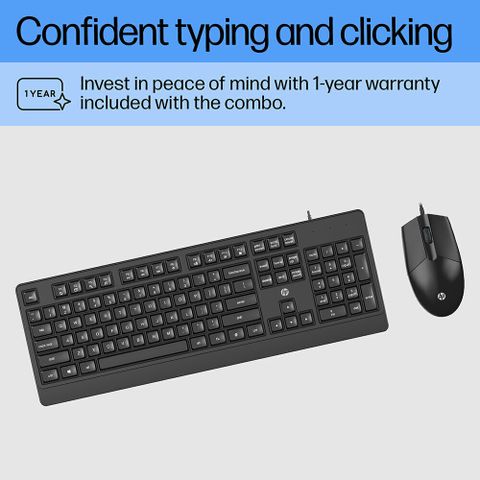 HP KM180 Keyboard & Mouse Wired USB Standard Desktop Keyboard ...