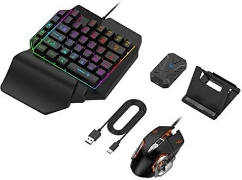 Playtastic RGB One Handed Mechanical Gaming Keyboard and Mouse ...