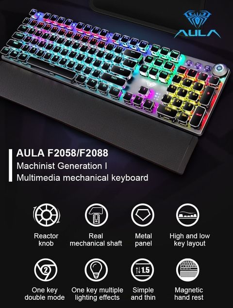 Aula F2058 /100% Antighosting,Recordable Macros,Magnetic WristRest ...