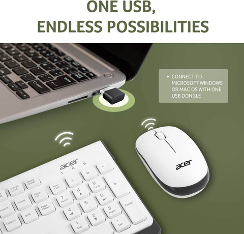 Acer ZC.A01SI.OWD Wireless Standard Multi-device Keyboard Compatible ...