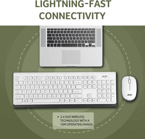 Acer ZC.A01SI.OWD Wireless Standard Multi-device Keyboard Compatible ...