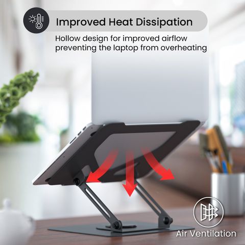 Portronics My Buddy K11 Laptop Stand, 360° Rotation, Adjustable ...
