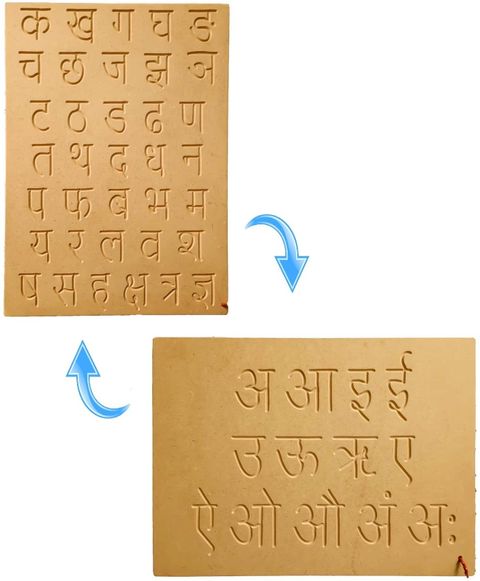REWASHREE CRAFT WORLD Wooden Tracing Board 2 In 1 Number & Varnamala ...