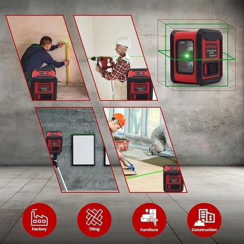 Tomahawk OLC-002 - 2-Line Green Laser Level, IP54 Dustproof ...