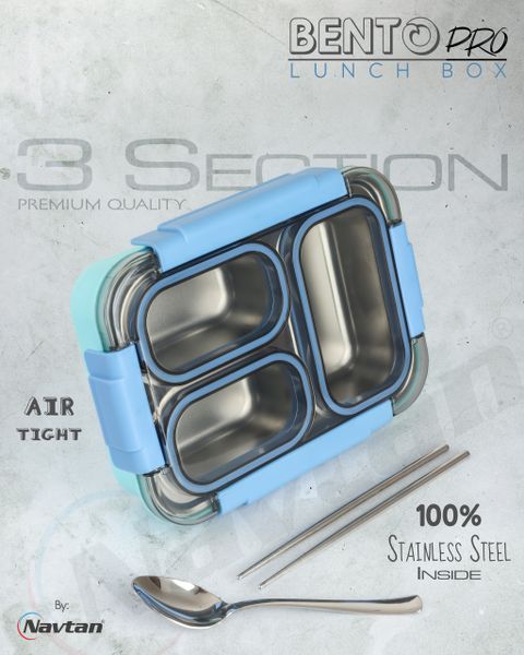 Flipkart.com | NAVTAN Bento Pro 3 Section Lunch Box | Stainless Steel ...