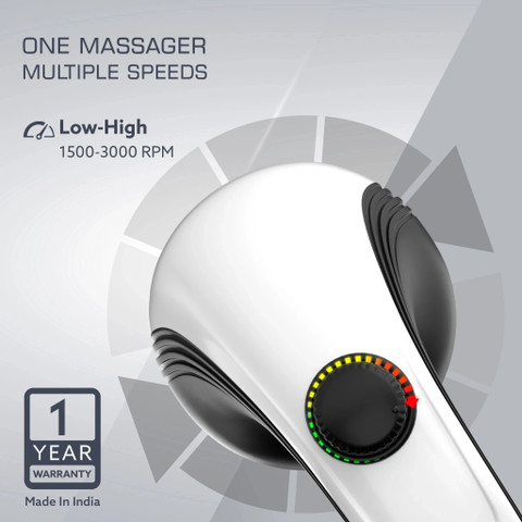 AGARO 34237 Atom Plus Electric Handheld Full Body Massager, 4 Massage ...