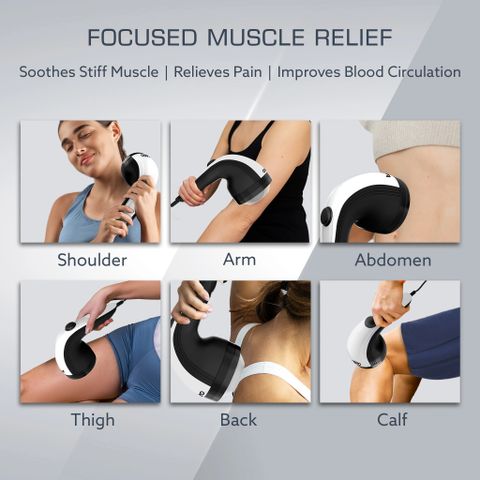AGARO 34237 Atom Plus Electric Handheld Full Body Massager, 4 Massage ...