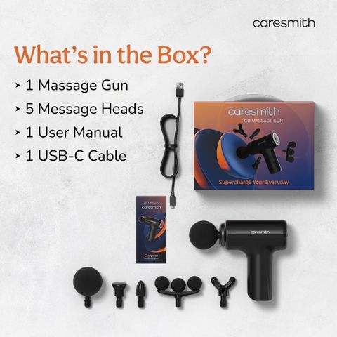 caresmith FCS0104 Charge Go Massage Gun Massager Full Body for Pain ...