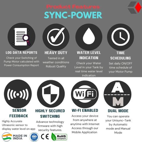 Robsync UNISYNC-TANK-SMART DEVICE-FULLY AUTOMATIC WATER TANK LEVEL ...
