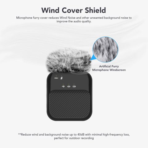 vook Wireless Mic with ANC+ENC Noise Cancellation for Video Recording ...