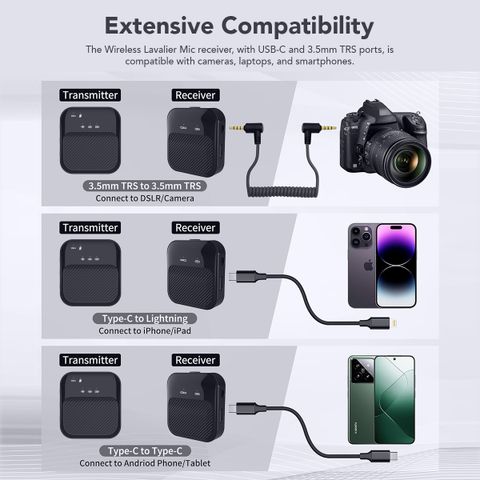 vook Wireless Mic with ANC+ENC Noise Cancellation for Video Recording ...