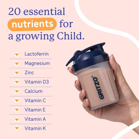 Gritzo SuperMilk Growth+ (13+y Boys), 13g Protein (Double Chocolate ...