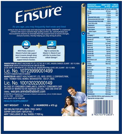 ENSURE Clinically Proven Nutritional Drink For Adults, Vanilla Price in ...