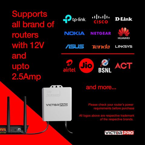 Victor Pro Mini UPS 12V 2.5Amps For Wifi Router, Modem, CCTV Power ...