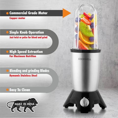 cookwell Bullet 600 W Juicer Mixer Grinder Price in India - Buy ...