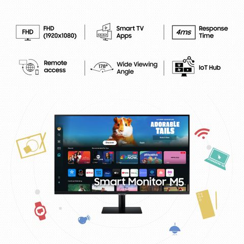 Samsung Smart Monitor M5 81.28 cm (32 inch) Full HD VA Panel Monitor ...