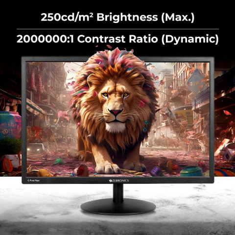 ZEBRONICS Pure Pixel 55.88 cm (22 inch) HD+ LED Backlit VA Panel with ...