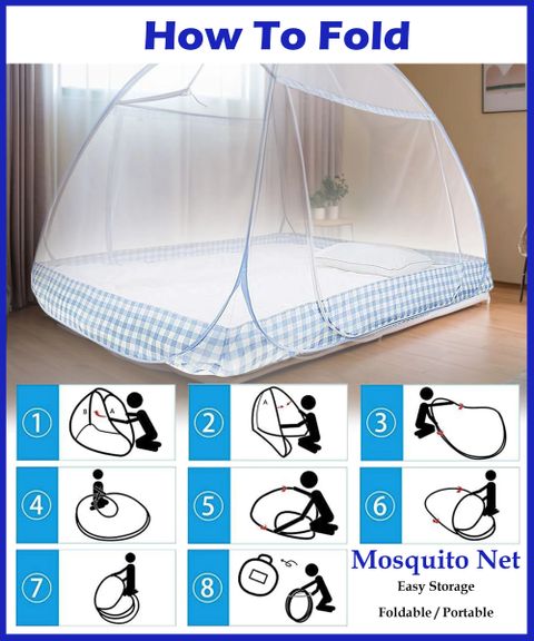 desire choice FOLDABLE SINGLE BED Polyester Washable Adults Mosquito ...