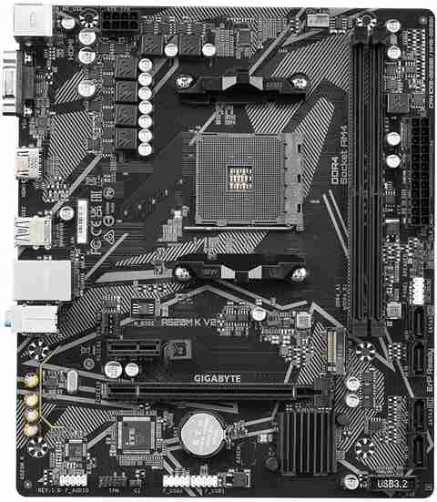 GIGABYTE A520M K V2 Ultra Durable AM4Socket Micro-ATX AMD A520 Chipset ...