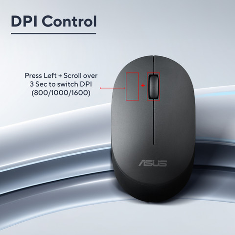 ASUS Bluetooth Silent Mouse MW105, 1600 DPI, Upto 3 Device Support ...