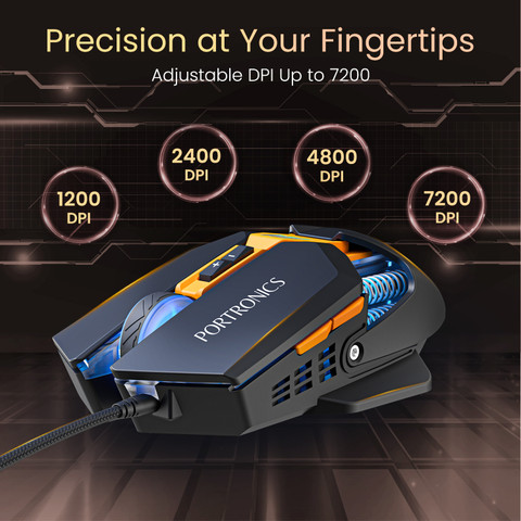 Portronics Vader 2.0 Wired Ergonomic Optical Gaming Mouse 7 ...
